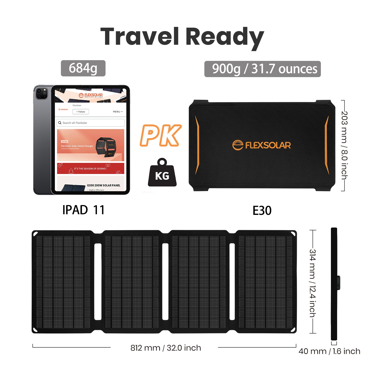FlexSolar Portable 30W USB & DC Solar Phone Charger | Flex Solar